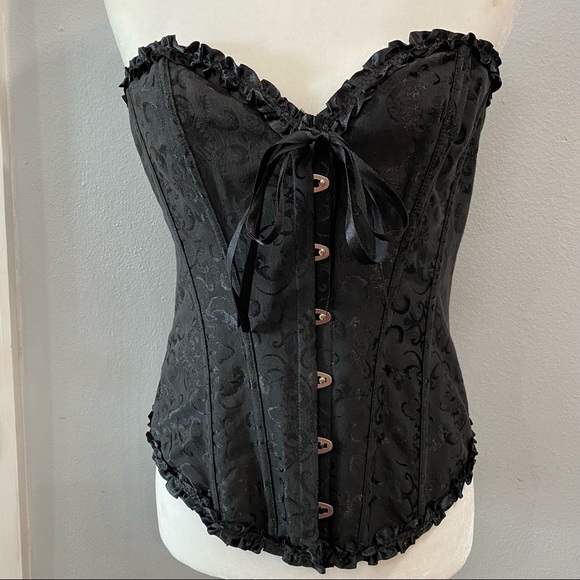 Vintage | Intimates & Sleepwear | Bustier Corset Top Boned Lace Up Back ...